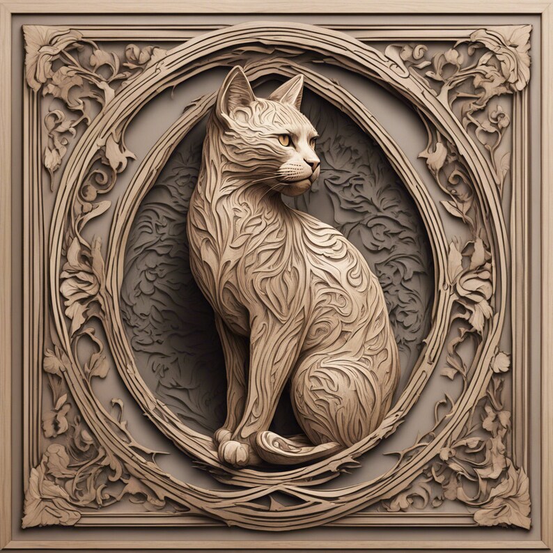 Laserburn Engrave Files Wooden Cats Bundle 3D Laser Illusion Engraving ...