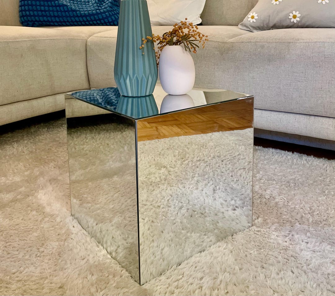 6 Faces Mirror Cube Side Table / 6-sided Mirror Cube - Etsy