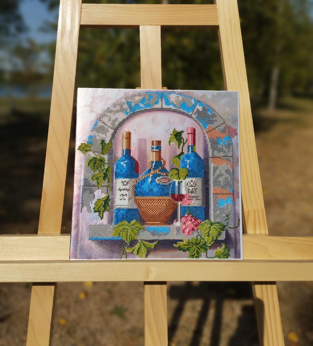 Embroidered Picture, Beadwork Still Life, Home Decor for Walls, Retro ...
