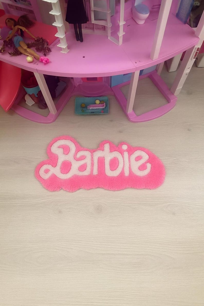 Tufted Pink Barbie Rug | Handmade Carpet With Iconic Barbie Logo - Etsy