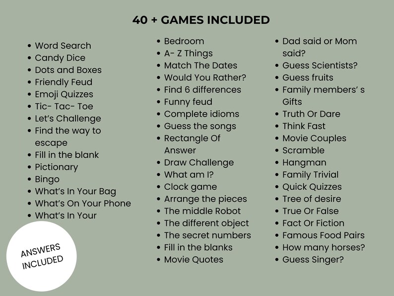 Family Reunion Games, Family Games, Family Reunion Ideas, Get Together ...