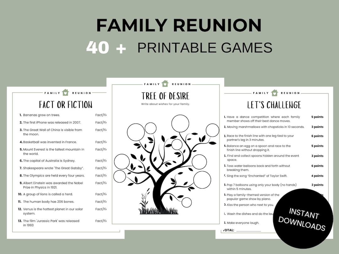 Family Reunion Games, Family Games, Family Reunion Ideas, Get Together ...