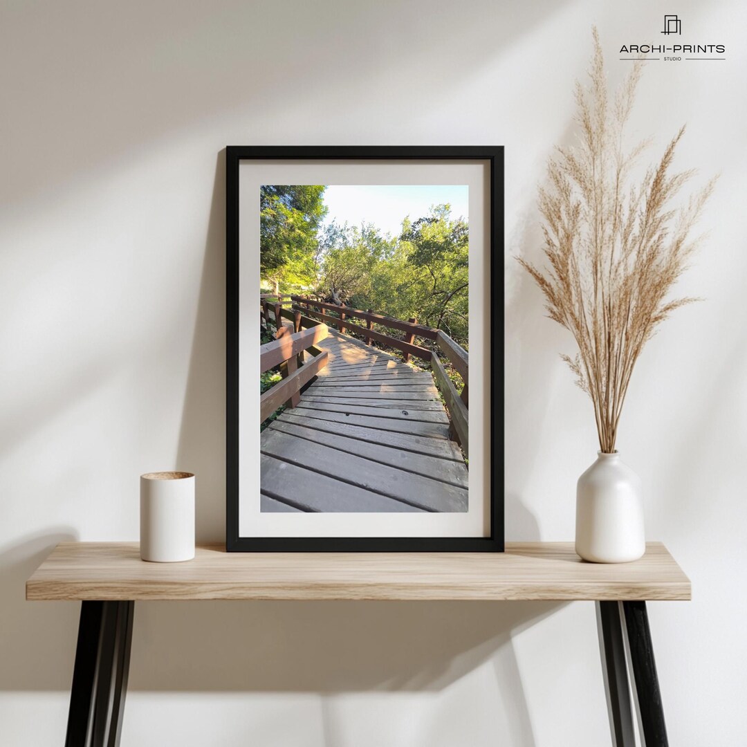 Nature Trail Wooden Walkway Print, Forest Path Wall Art, Digital ...