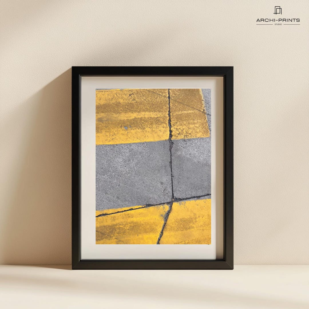Yellow Crosswalk Line Art: Urban Texture, Industrial Decor (digital ...