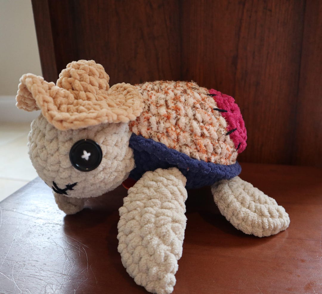 Crochet Scarecrow Turtle Plushie - Etsy