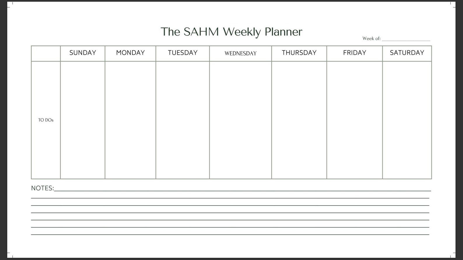 Weekly Planner for SAHM to Do List Organizer for Stay at Home Moms ...
