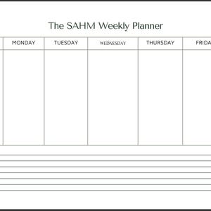 Weekly Planner for SAHM to Do List Organizer for Stay at Home Moms ...