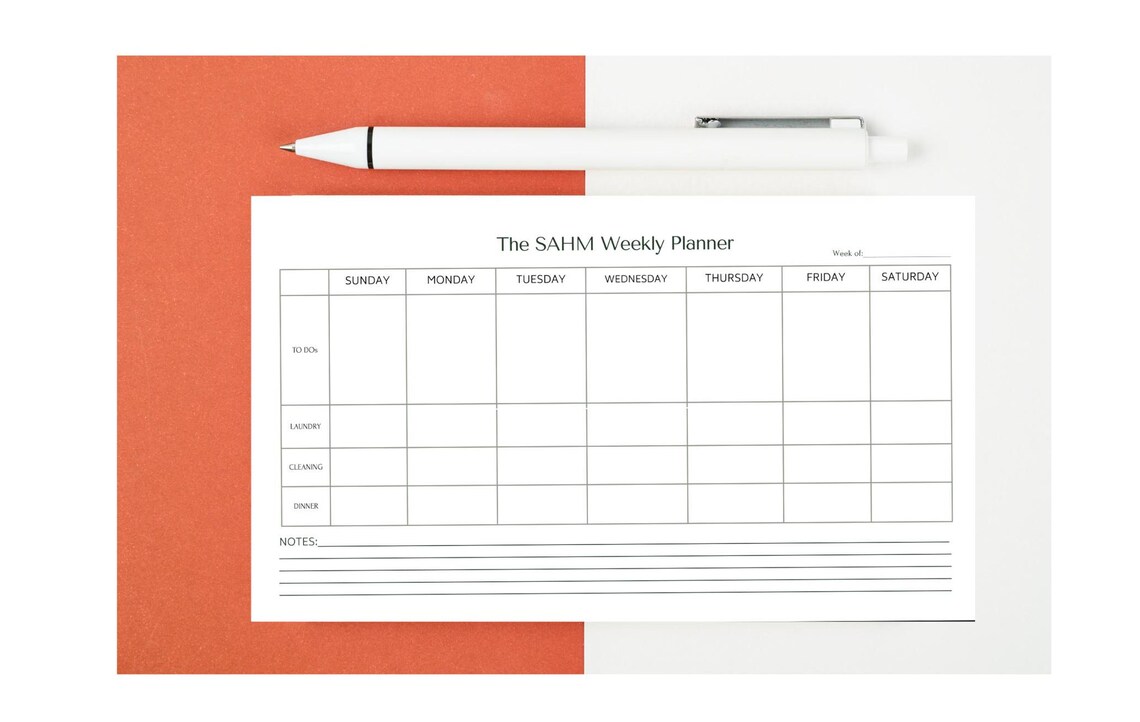 Weekly Planner for SAHM to Do List Organizer for Stay at Home Moms ...