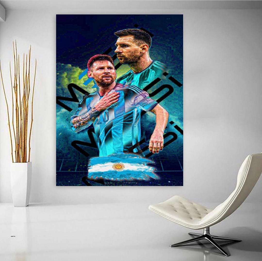 Lionel Messi Poster, Argentina World Cup, Canvas Wrap, Wall Art Print ...