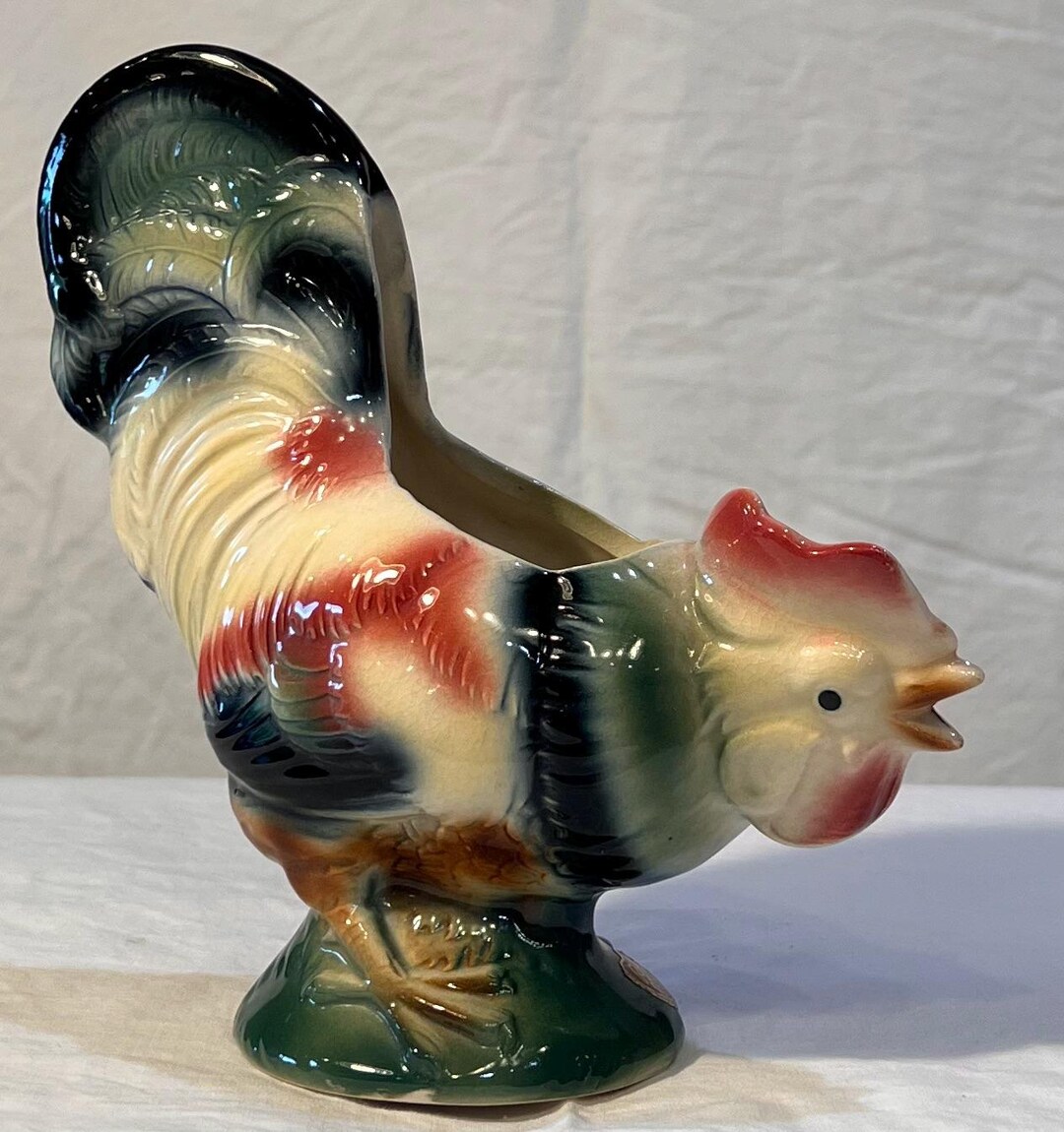 Vintage Royal Copley Rooster Planter - Pristine Condition - Etsy