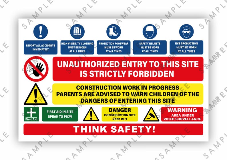 CONSTRUCTION SAFETY SIGN - Etsy