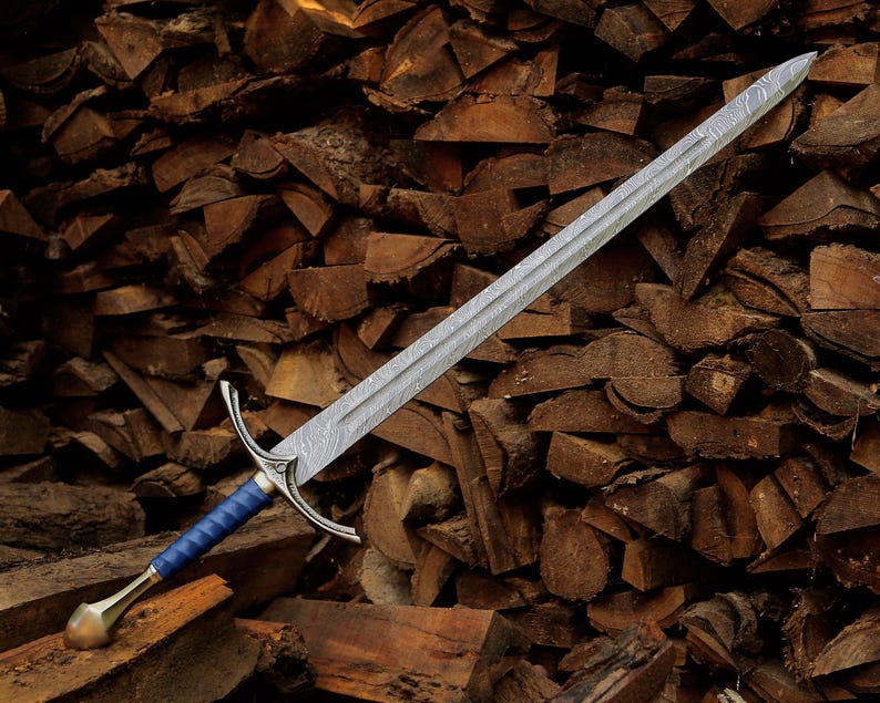 Handmade Damascus Steel Long Sword | Medieval Knight Sword,fantasy ...