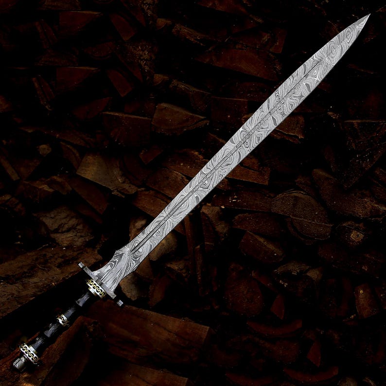 Handmade Damascus Steel Long Sword | Medieval Knight Sword,fantasy ...