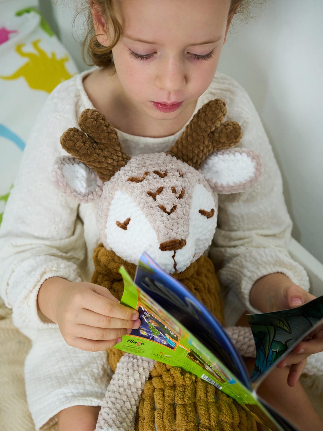 Oversized Crochet Deer Pajama Bag – Plush Amigurumi Storage Organizer ...