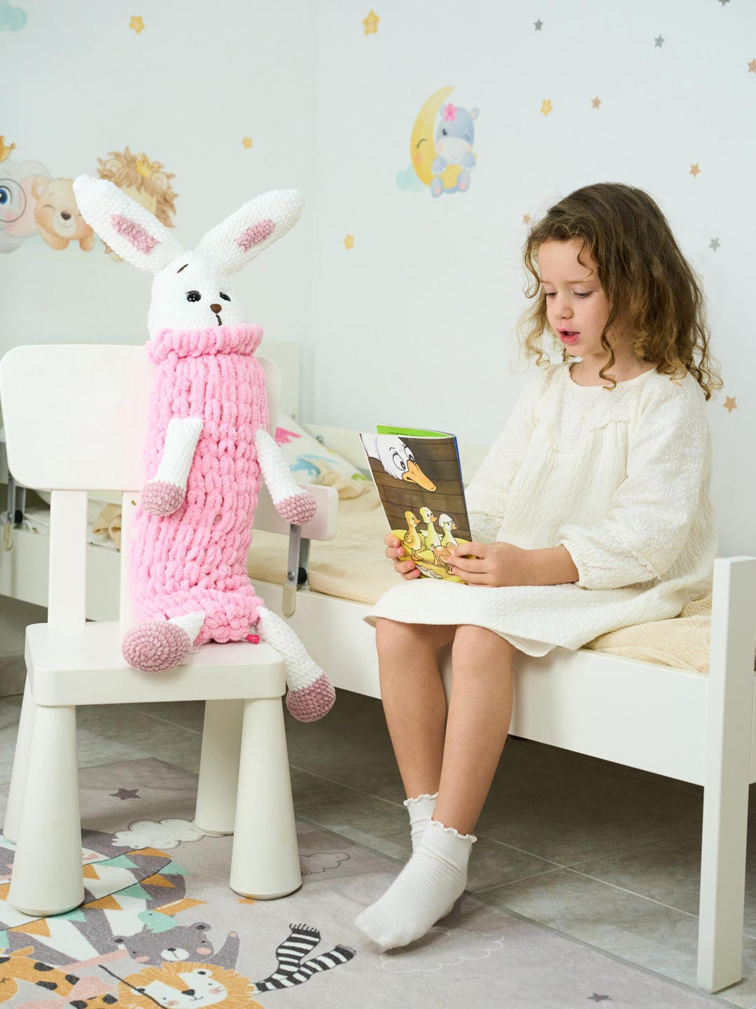 Bunny Crochet Pajama Bag & Storage Organizer | Oversized Amigurumi Toy ...