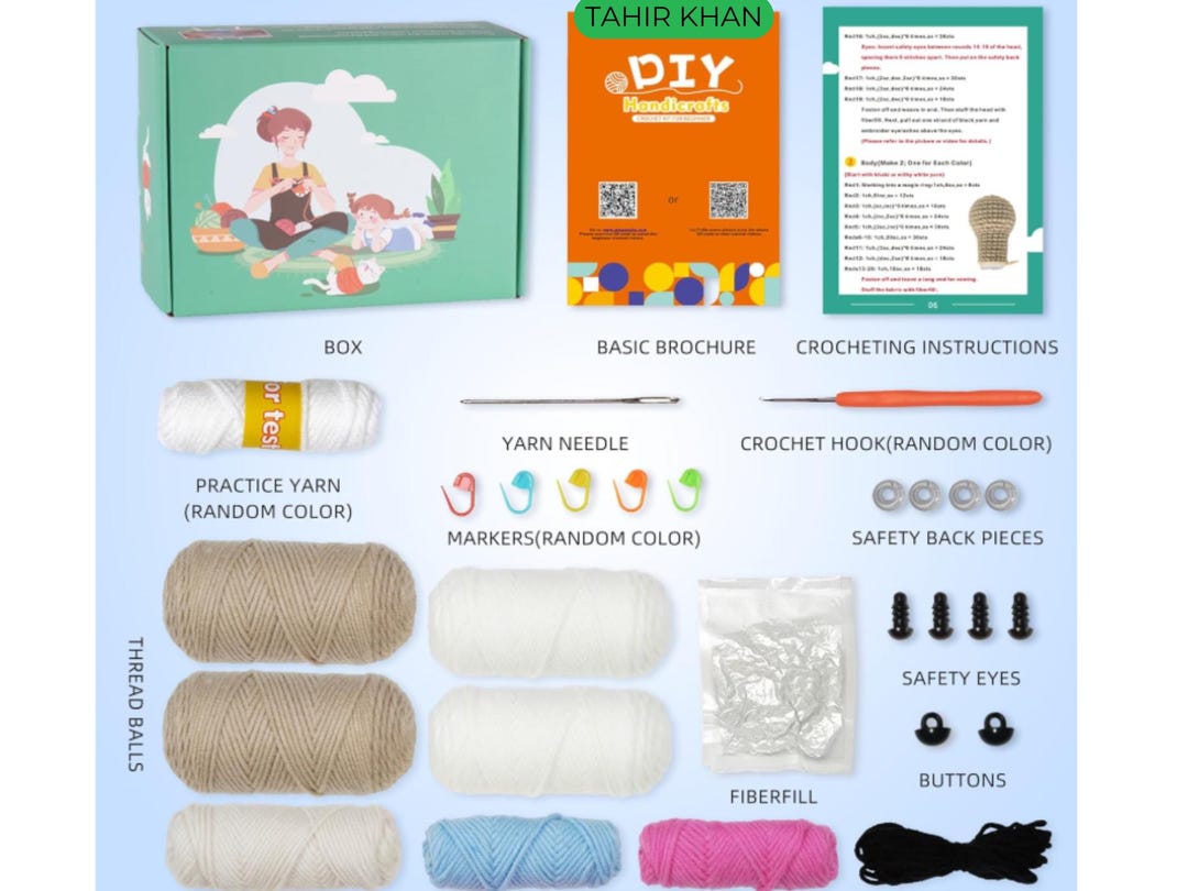 Dragon Crochet Kit for Beginners, 2PCS Black and White Dragon Crochet ...