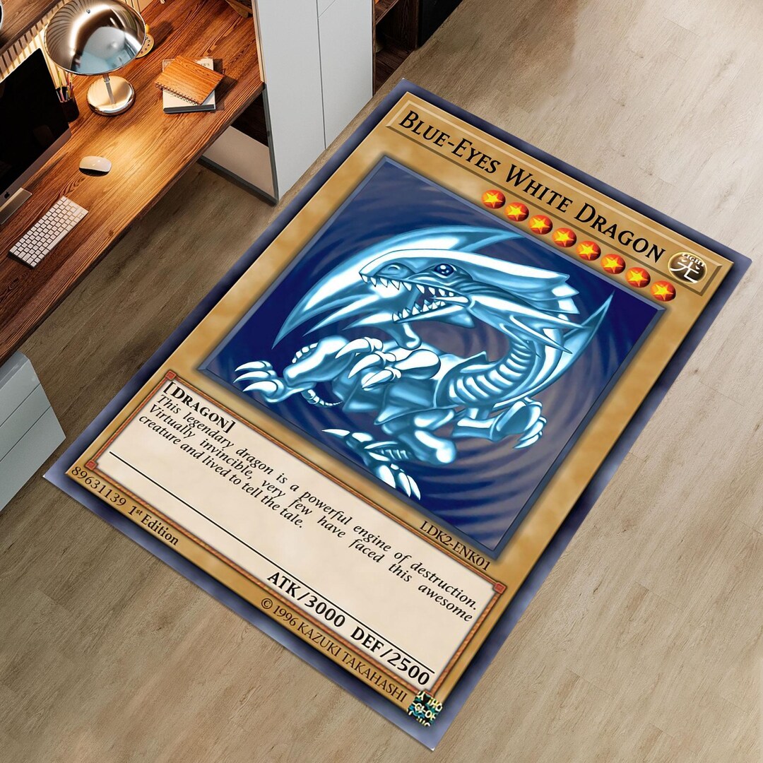 Blue Dragon Rugs, Blue Eyes Rug,video Game Rug, Dragon Pattern Rug ...