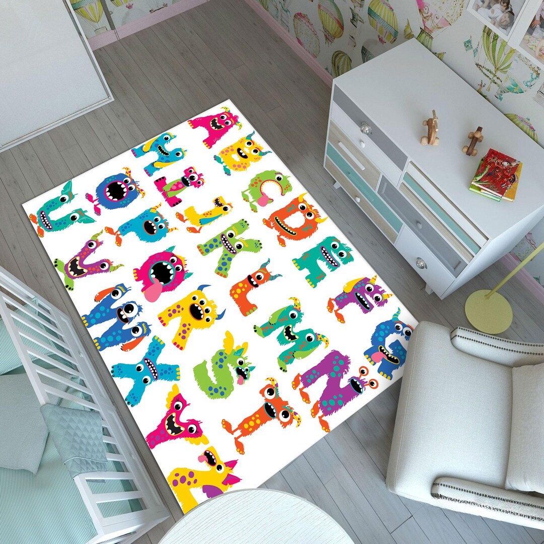 Animals Alphabet Rug,educational Play Rug, Tutorial Rug, Kids Rug,play ...