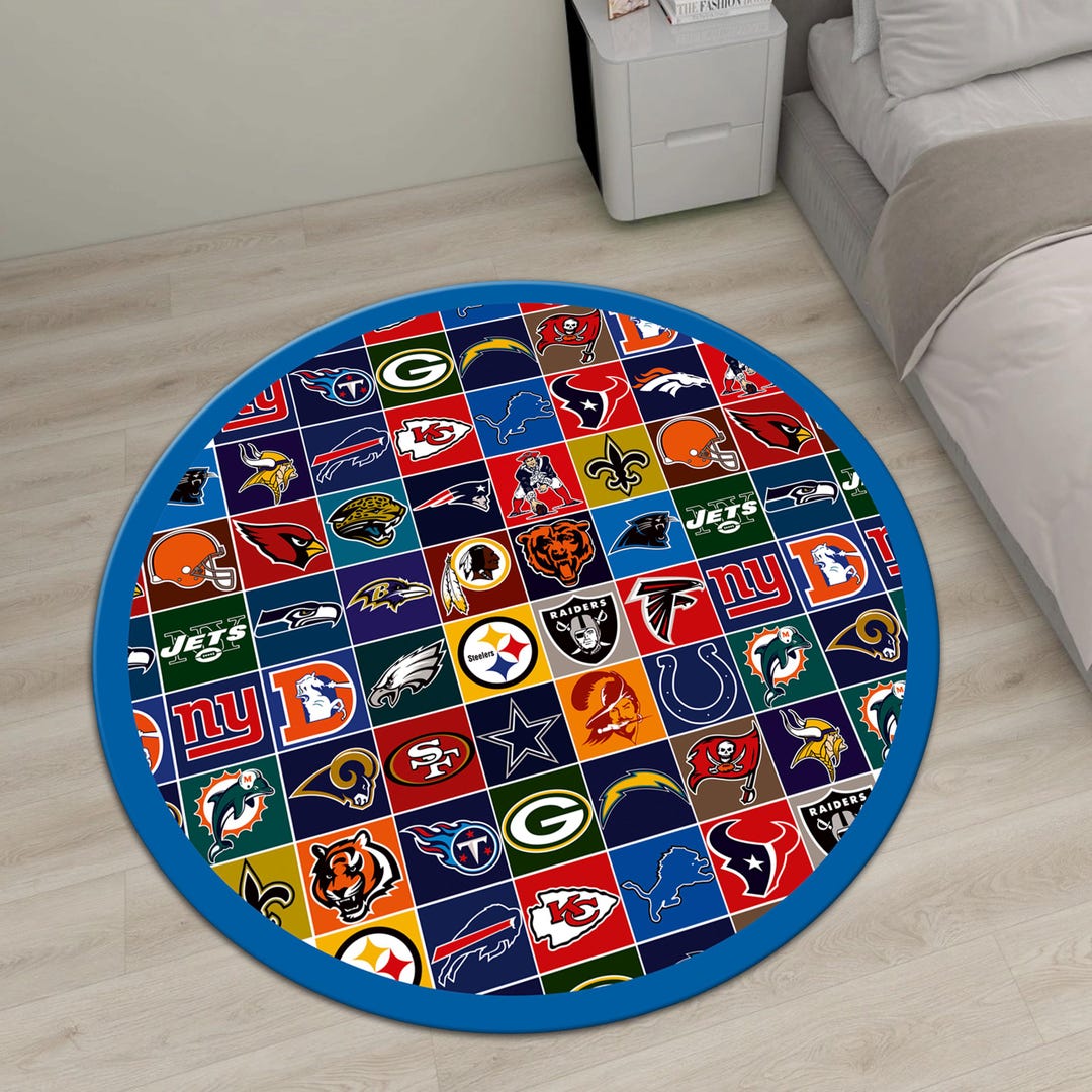 American Football Rug, Sports Rug , American Football Teams Logo Themed ...