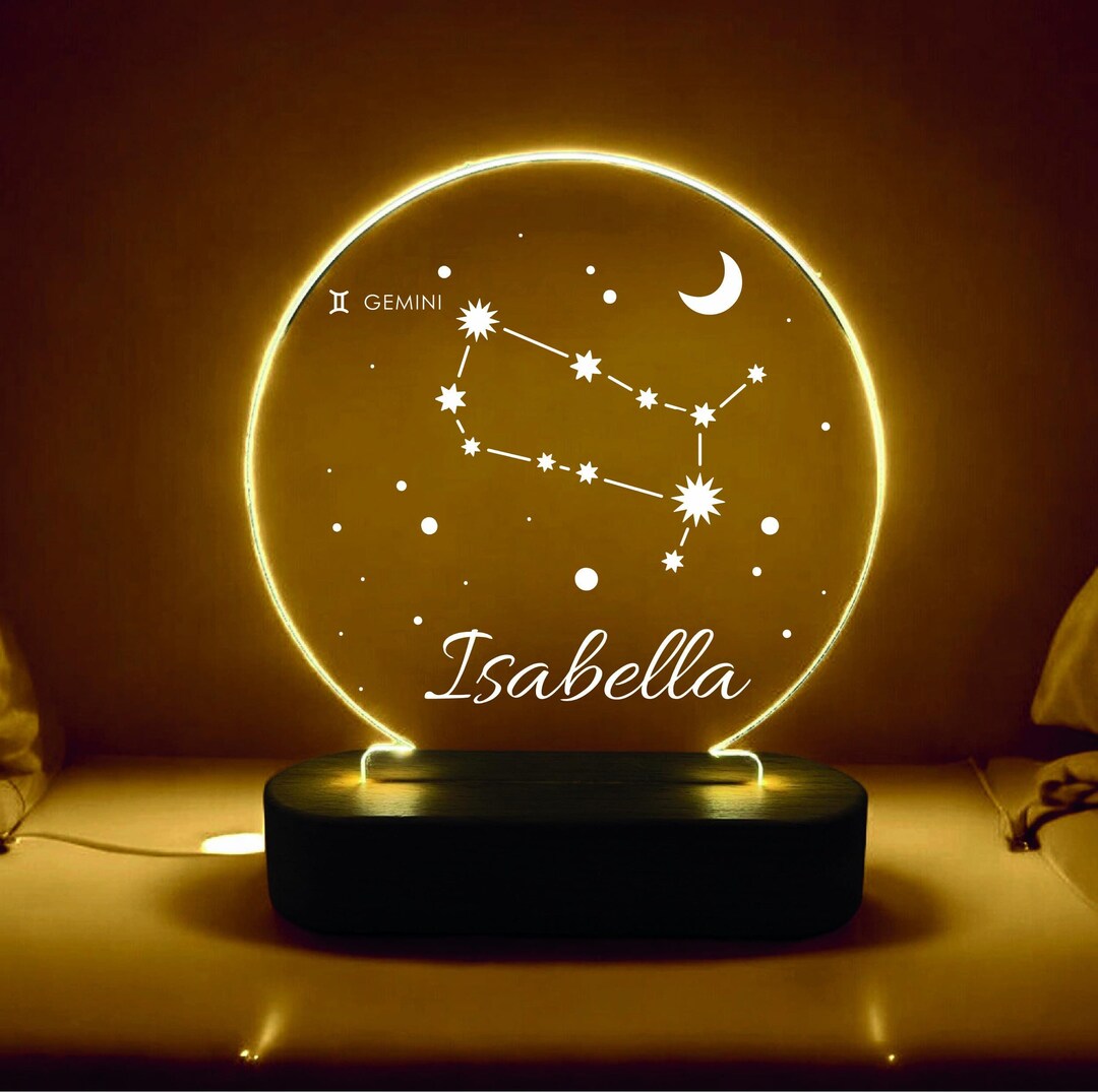 Personalized Zodiac Night Light: Astrology Sign Gift - Etsy