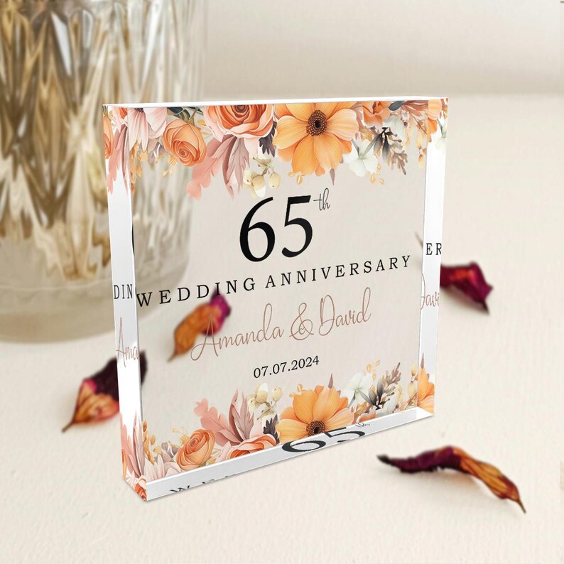 Personalized 65th Anniversary Gift, Gold Anniversary Gift, 65th Wedding ...