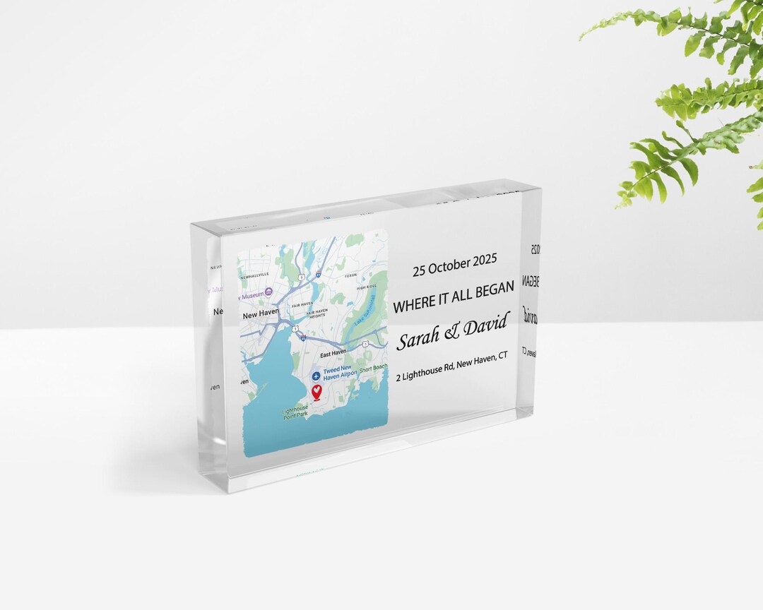 Where We First Met Personalised Map Print of City Custom Acrylic Block ...