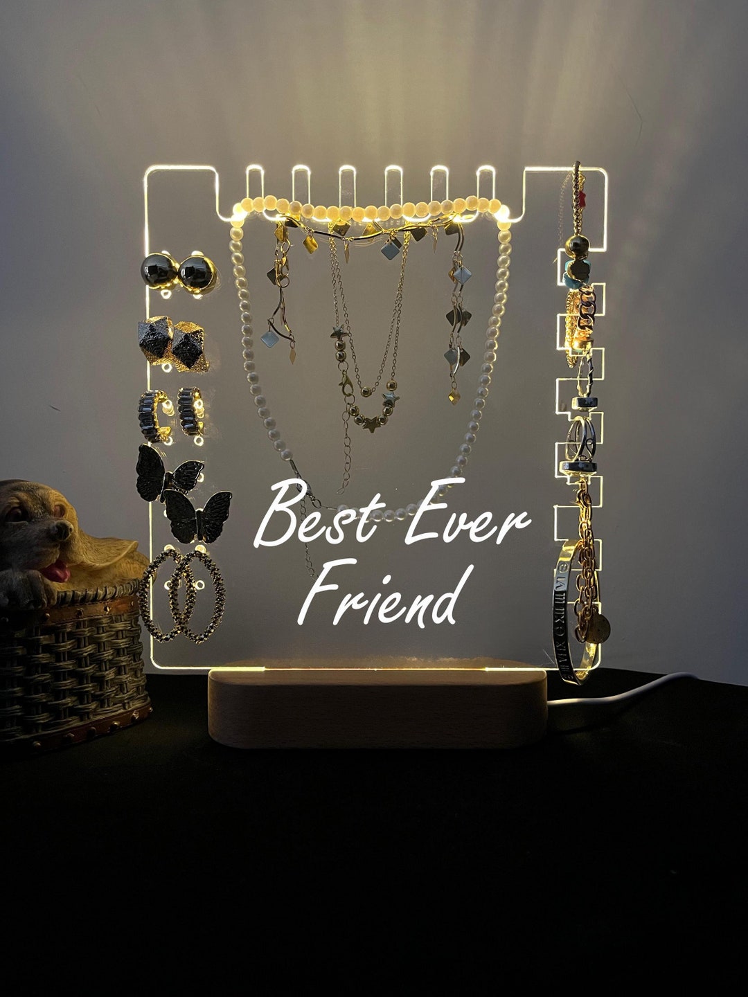 Personalized Acrylic Earring Stand - Custom Acrylic Jewelry Holder ...