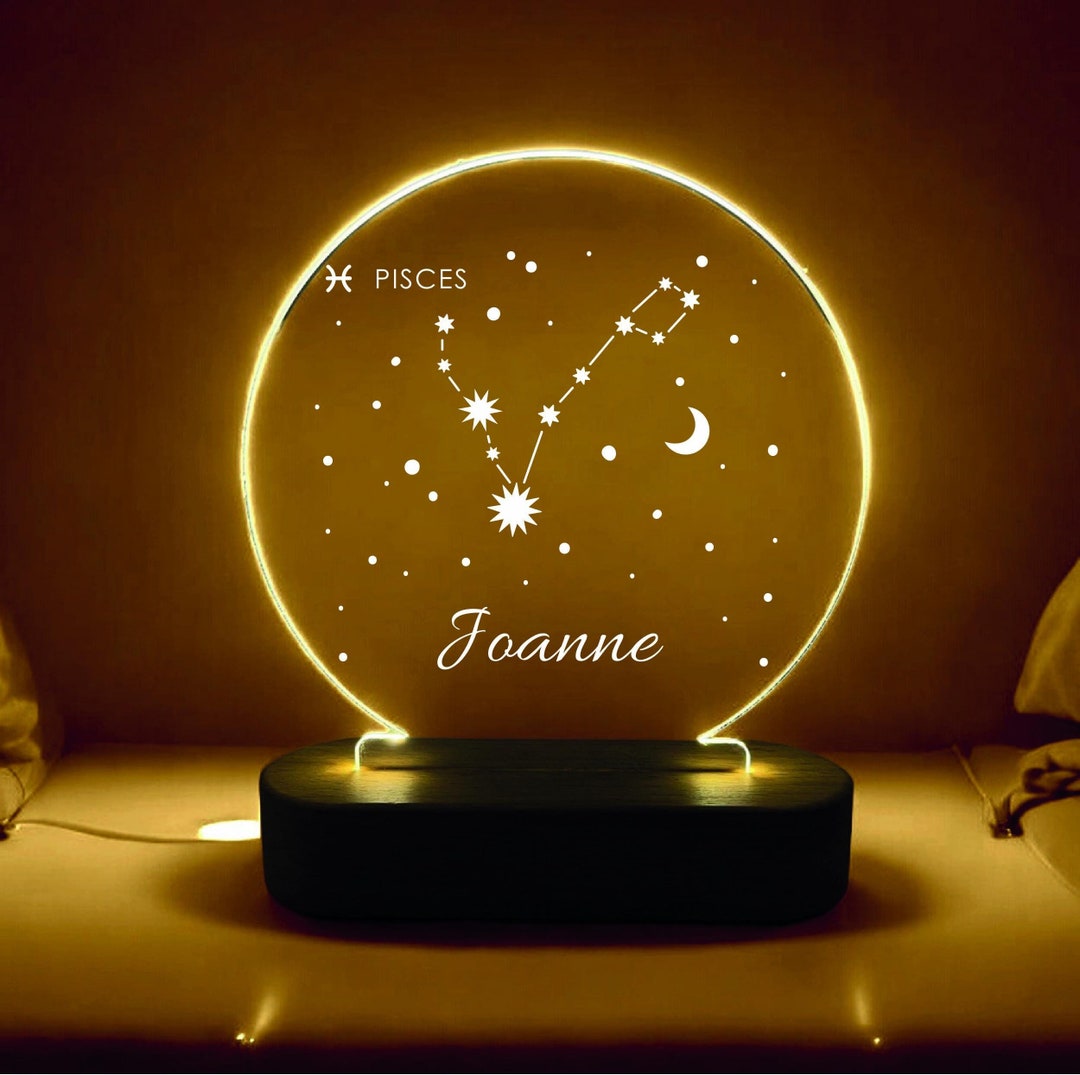 Personalized Zodiac Night Light: Star Sign Constellation Gift - Etsy