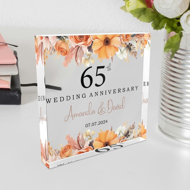 Personalized 65th Anniversary Gift, Gold Anniversary Gift, 65th Wedding ...