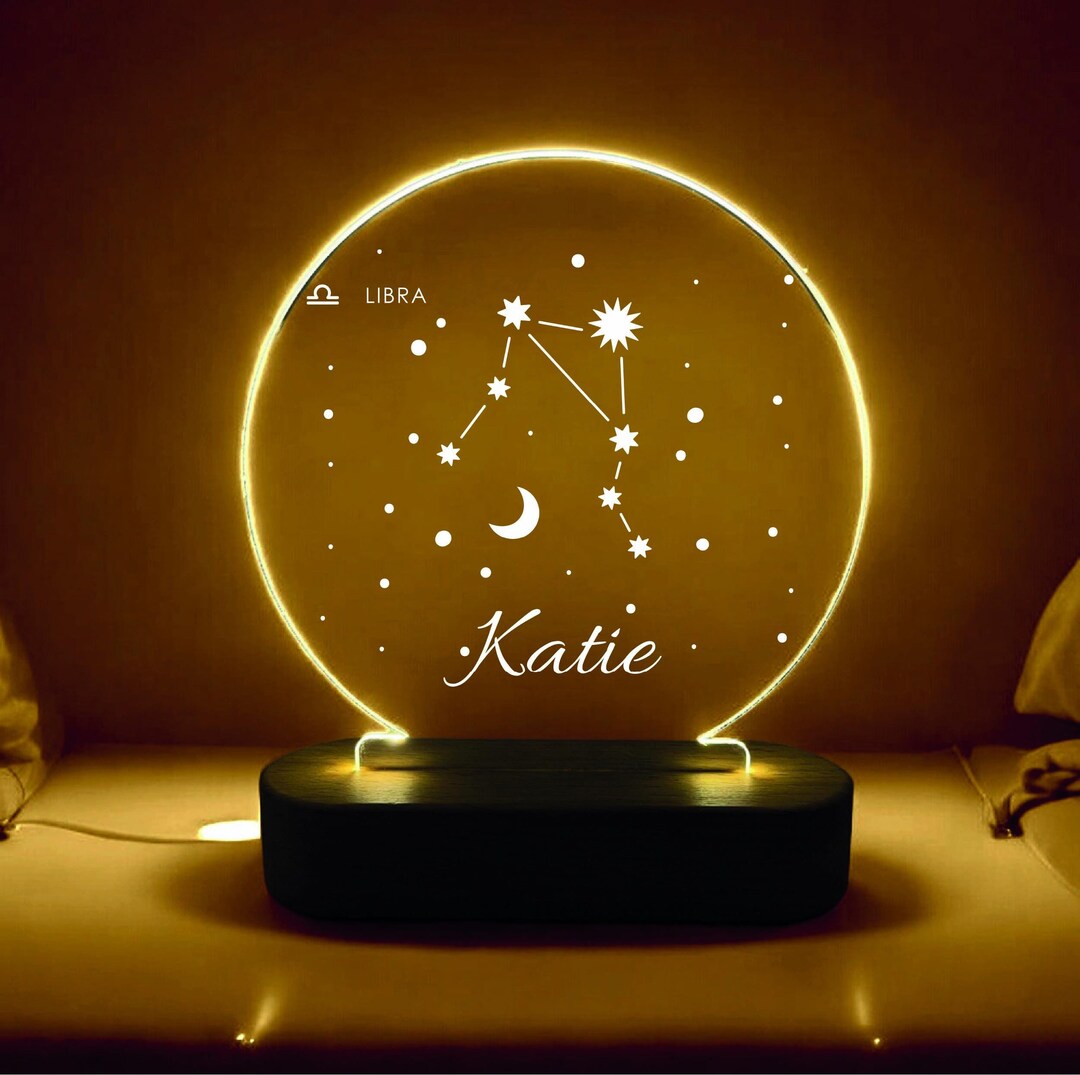 Libra Zodiac Night Light: Personalized Astrology Gift - Etsy