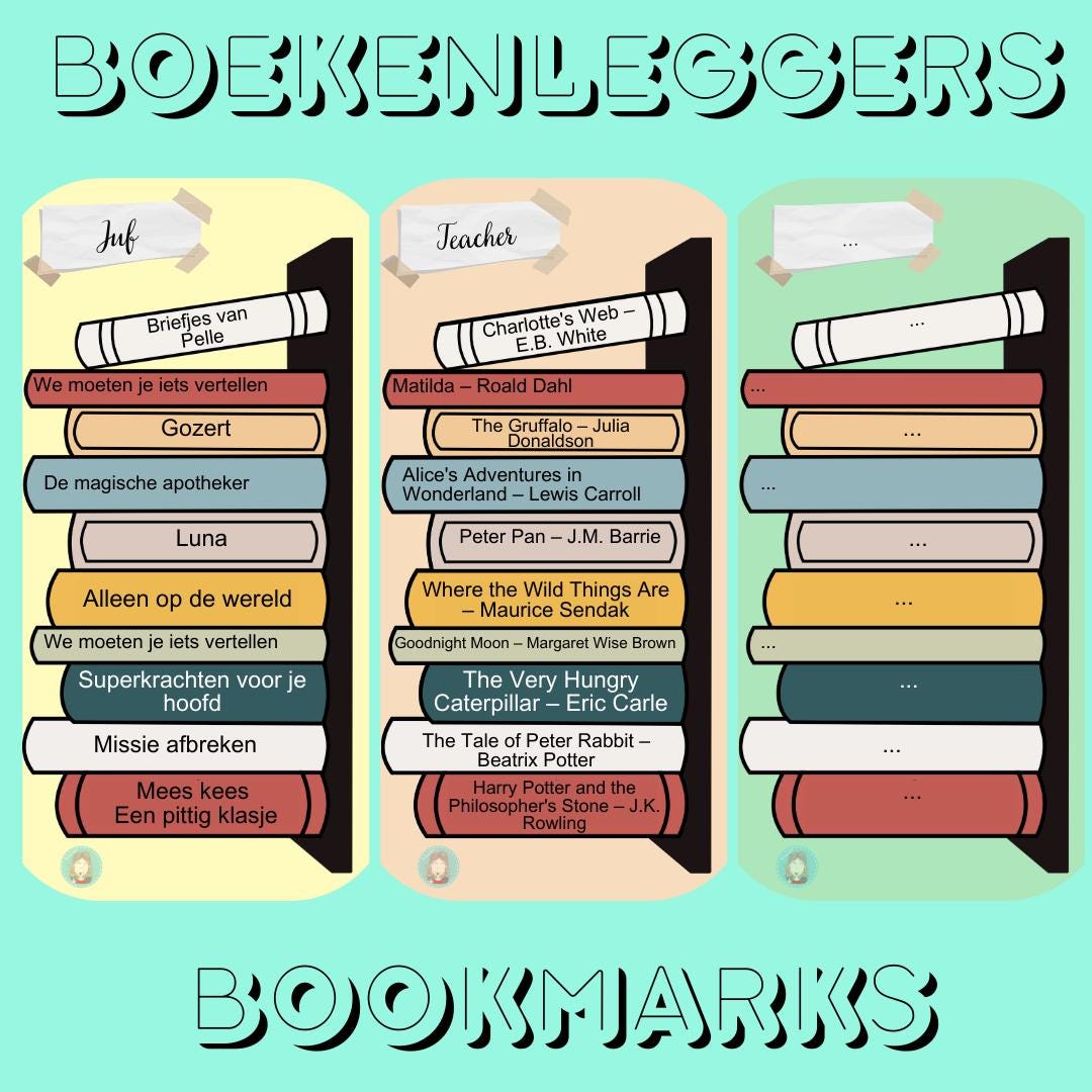 Printable Reading List Bookmarks | Canva Template & PDF (EN/NL) - Etsy