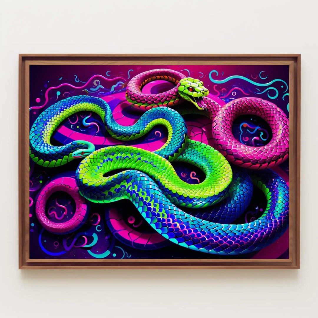 Cosmic Snake | Cosmic Series | Pop Art | Digital Print | Wall Art | AI ...