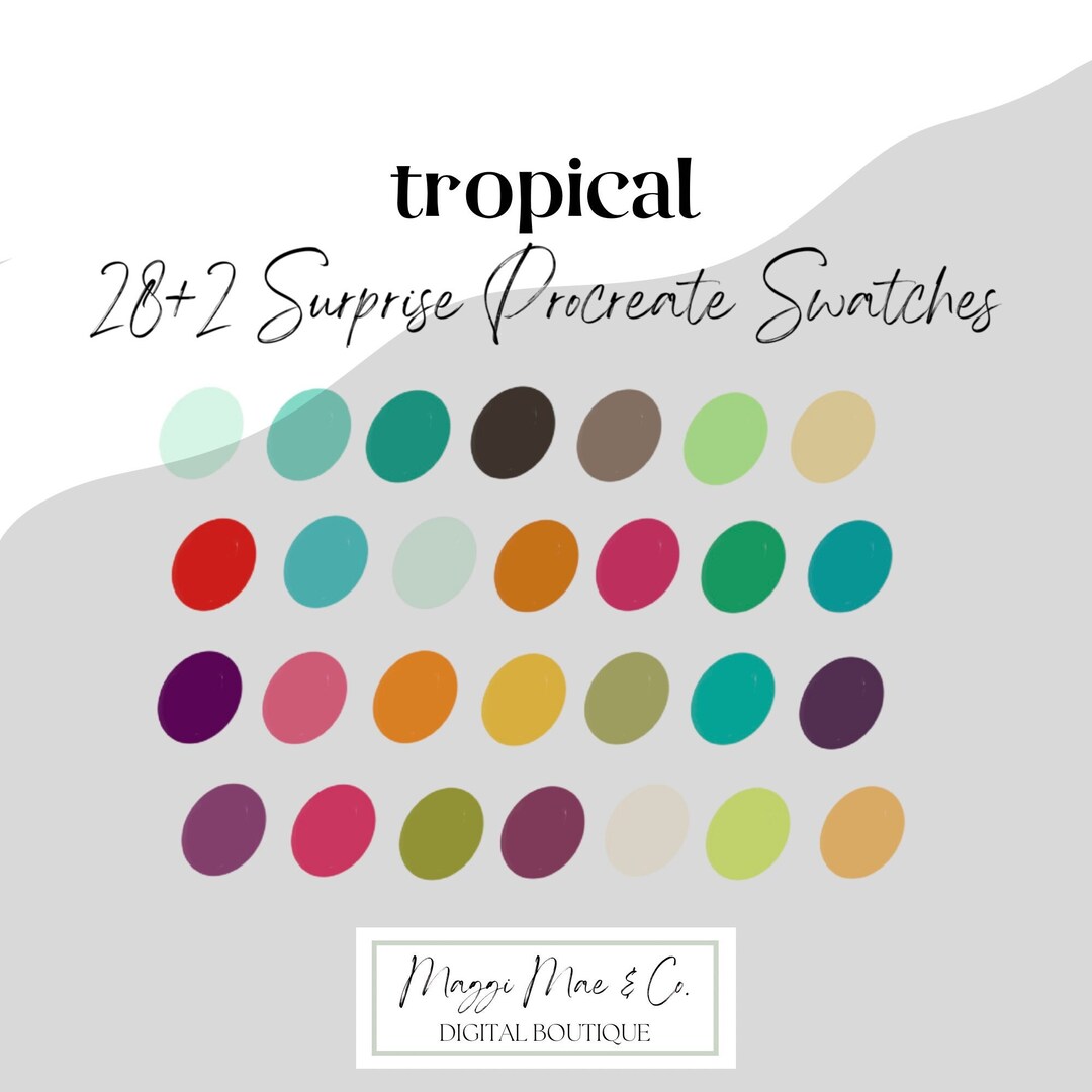 Procreate Color Palette Tropical Summer Bright Color Swatches Color ...