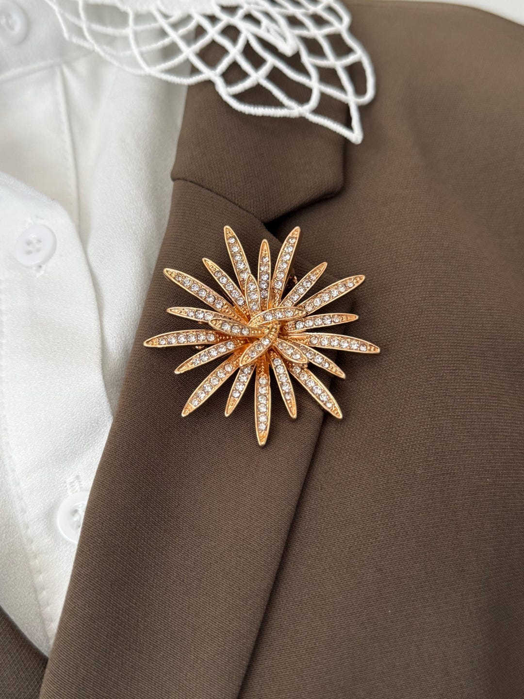 Crystal Lapel Pin Brooch: Elegant Wedding Boutonniere - Etsy