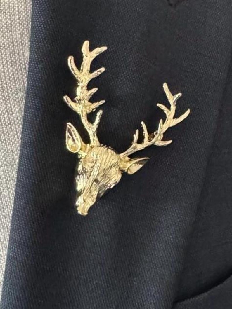 Deer Head Lapel Pin for Men, Raindeer Pin, Wedding Groomsmen ...