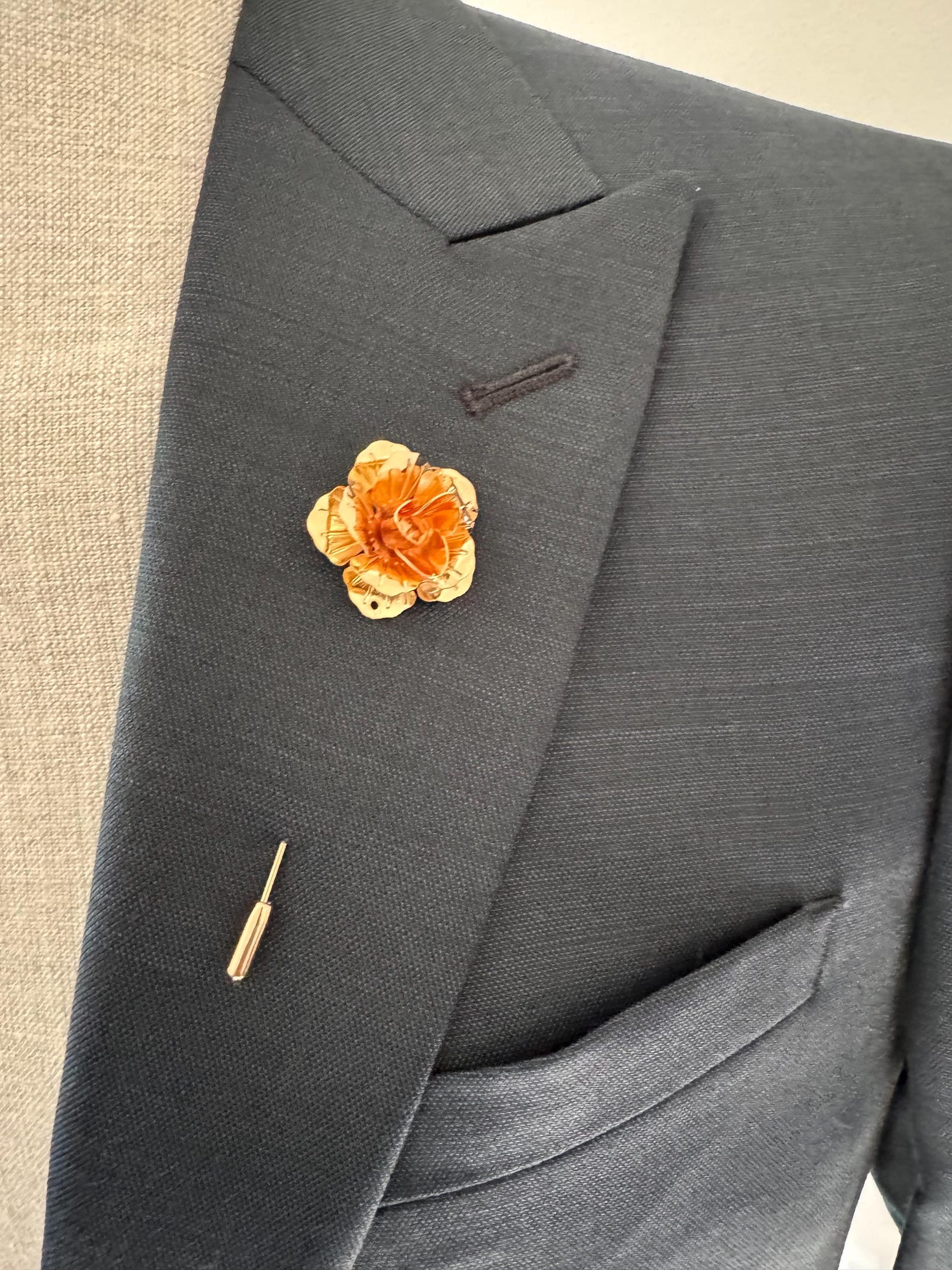 Rose Flower Lapel Pin: Gold Tone Rose Flower Lapel Pin Groomsmen ...