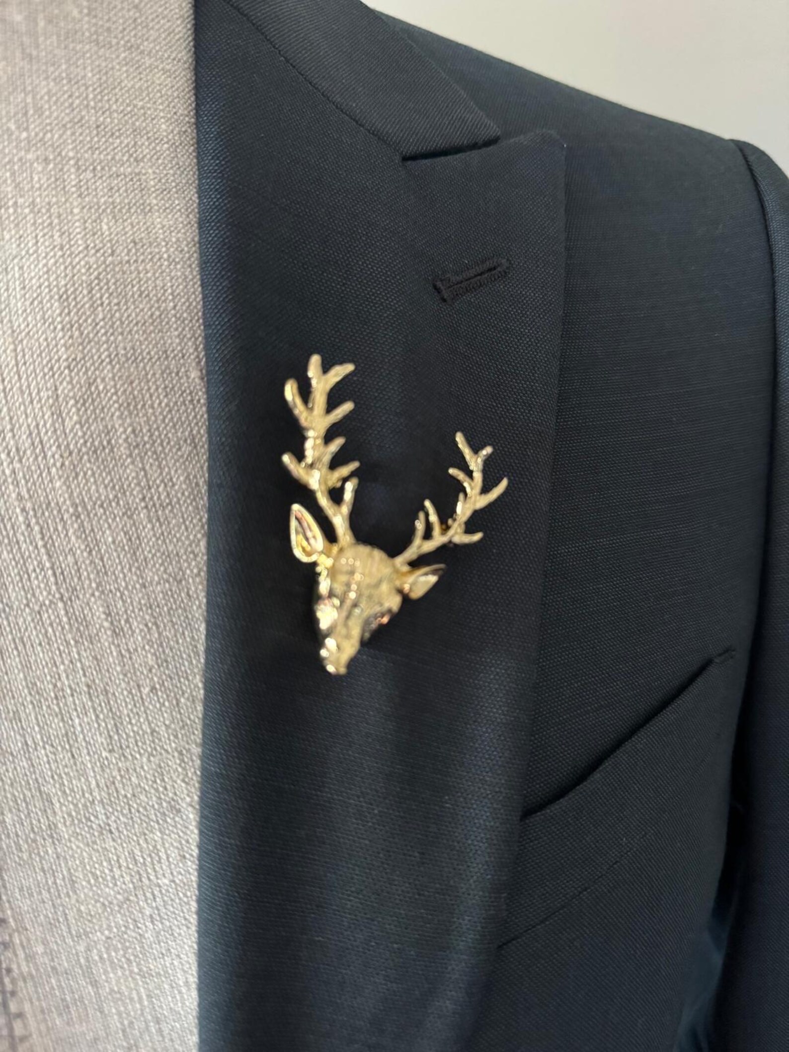 Deer Head Lapel Pin for Men, Raindeer Pin, Wedding Groomsmen ...