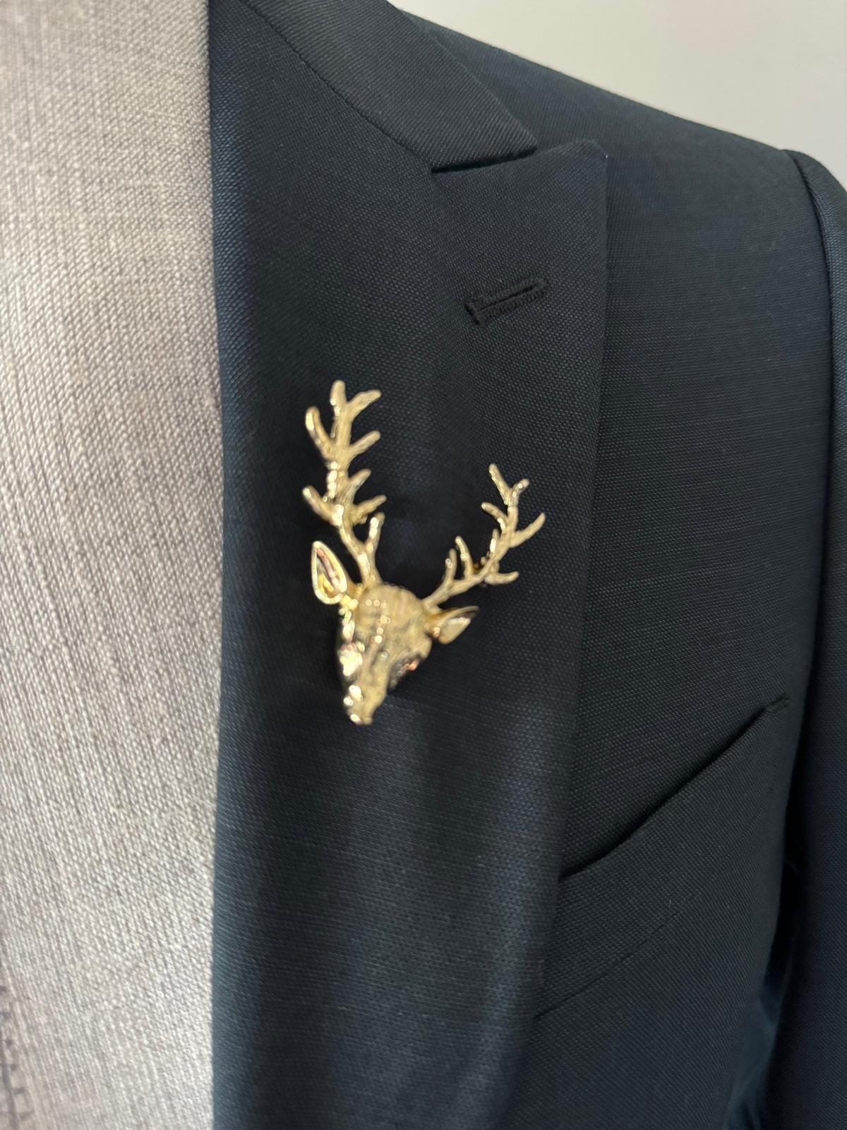 Deer Head Lapel Pin for Men, Raindeer Pin, Wedding Groomsmen ...
