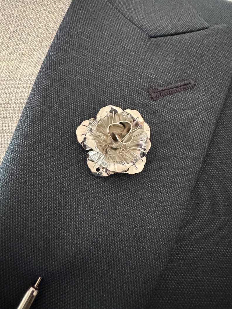 Rose Flower Metal Lapel Pin for Men, Long Pin,wedding Groomsmen ...
