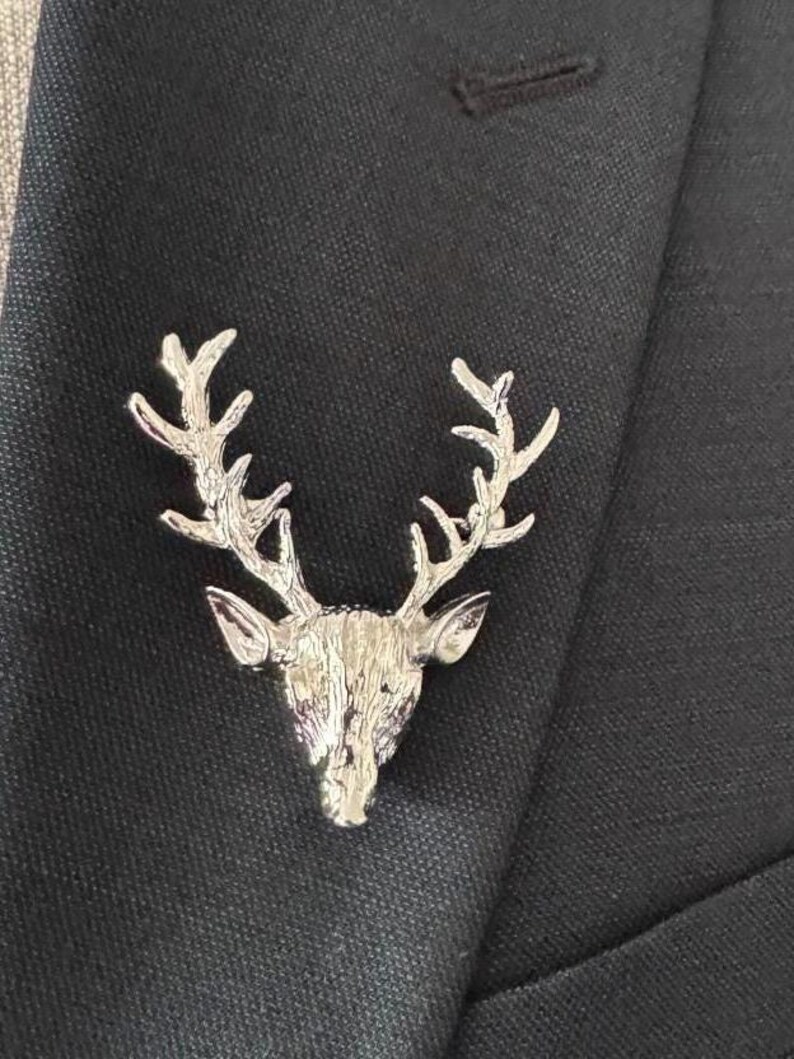 Deer Head Lapel Pin for Men, Raindeer Pin, Wedding Groomsmen ...