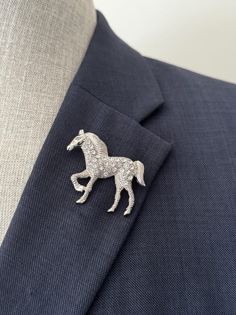 Crystal Horse Lapel Pin for Men Women, Horse Brooch, Animal Brooches ...