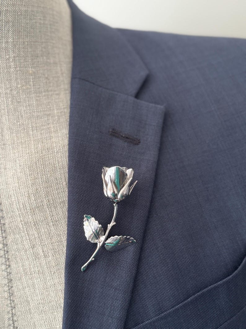 Lapel Pin Rose Flower, Wedding Boutonniere, Suit or Dress Lapel Pin ...