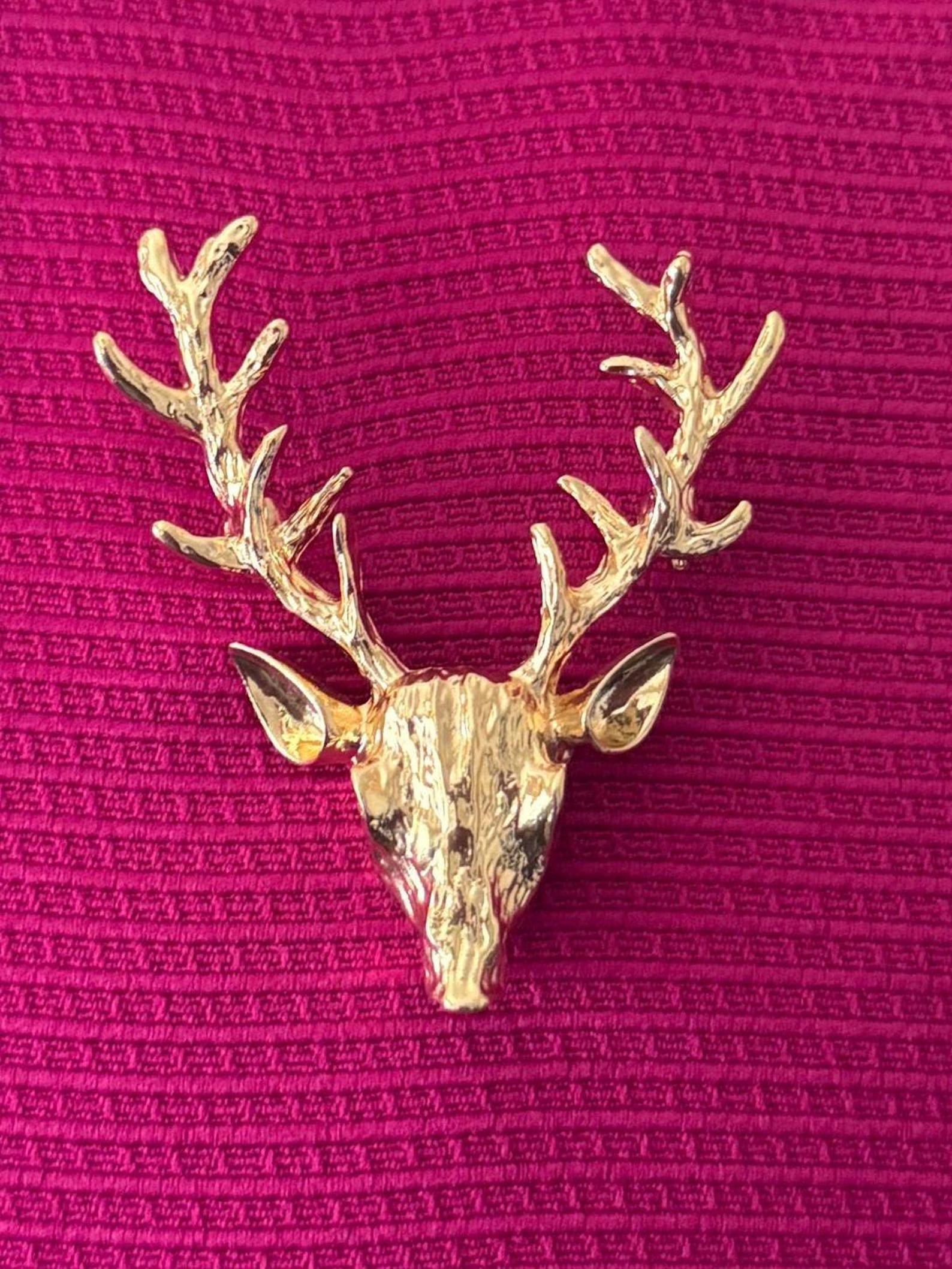 Deer Head Lapel Pin for Men, Raindeer Pin, Wedding Groomsmen ...