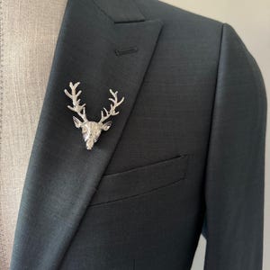 Deer Head Lapel Pin for Men, Raindeer Pin, Wedding Groomsmen ...