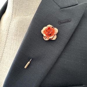 Rose Flower Metal Lapel Pin for Men, Long Pin,wedding Groomsmen ...