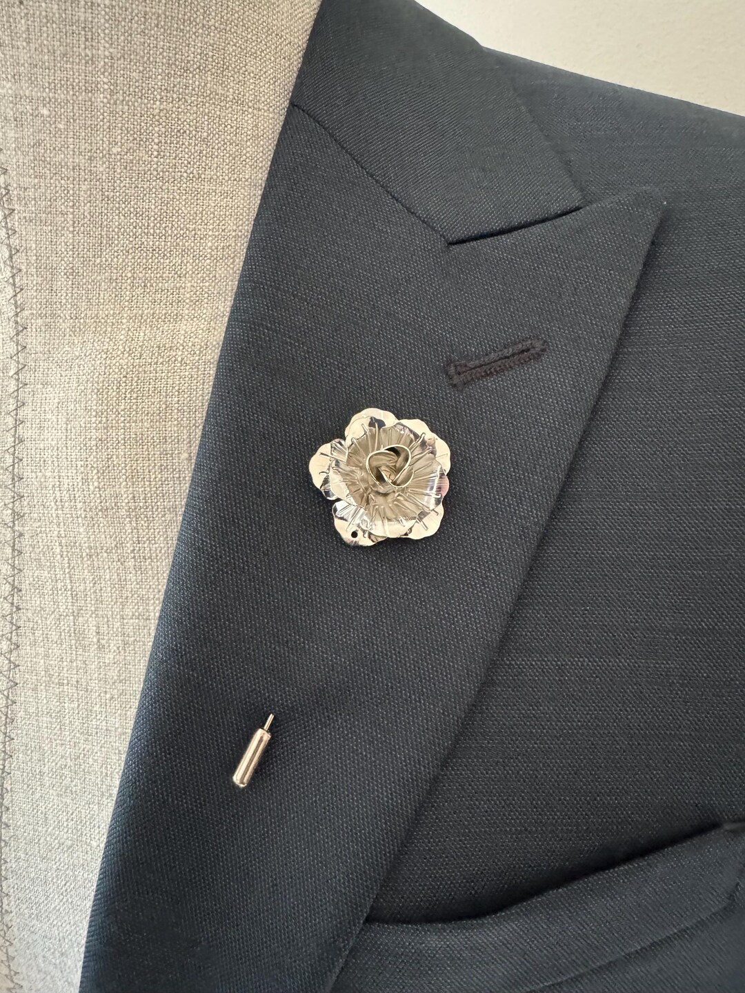 Rose Flower Metal Lapel Pin for Men, Long Pin,wedding Groomsmen ...