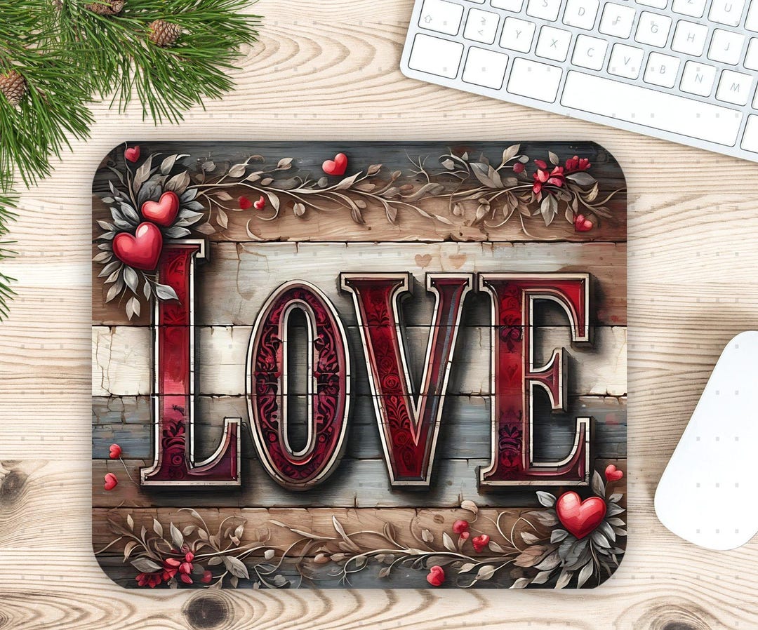 Love Mouse Pad Sublimation PNG Design, Cute Mousepad Png, Valentines Day Mousepad Sublimation ...