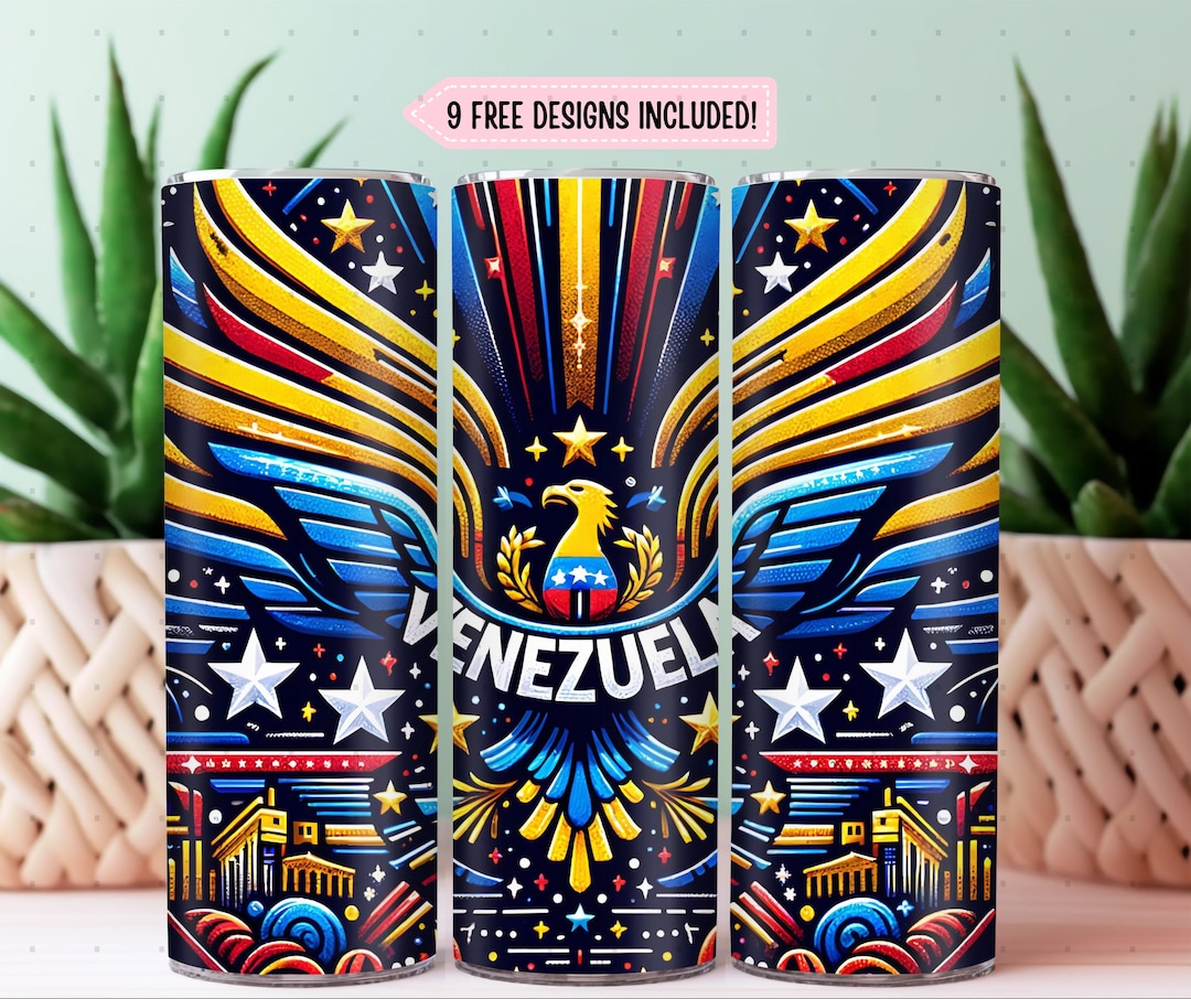 Venezuela Tumbler Wrap Sublimation Design PNG, Skinny Tumbler Wrap ...