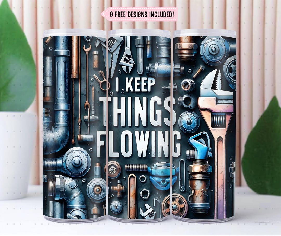 Plumber Tumbler Wrap PNG Sublimation Design, Occupation Pipefitter ...