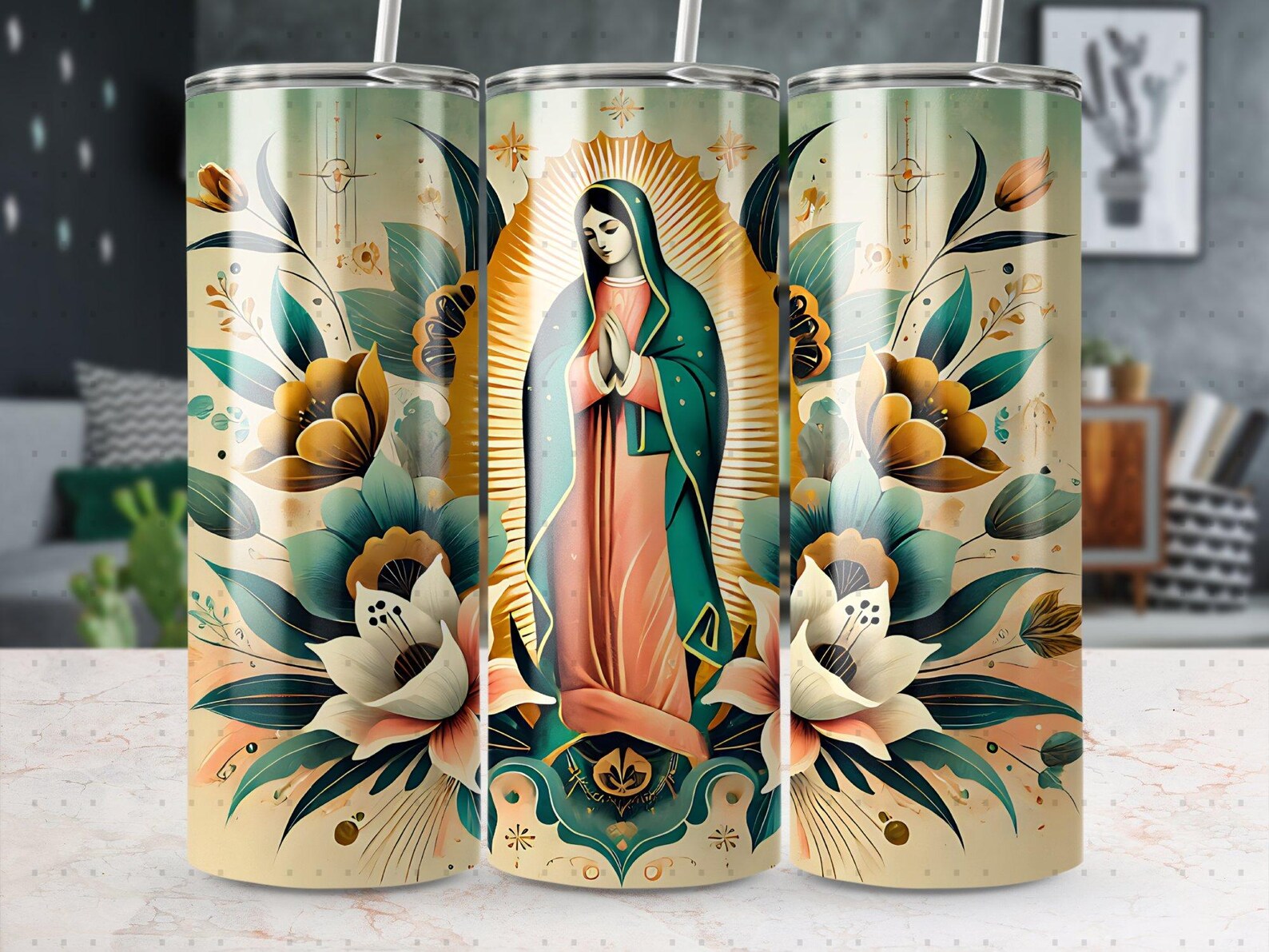 Virgin Mary Tumbler Wrap PNG Sublimation Design, Virgen De Guadalupe ...